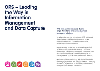 ORS Group - Services Overview | PDF