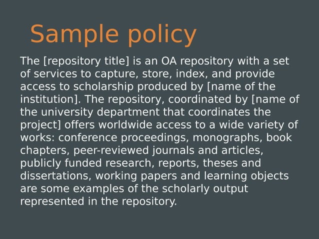 Open access repository: How to set it up in 22 steps