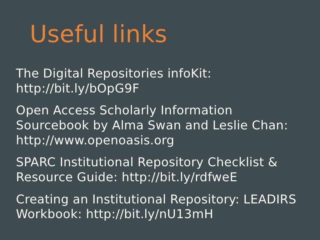 Open access repository: How to set it up in 22 steps