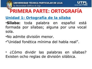 Ortografia de la silaba | PPT