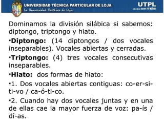 Ortografia de la silaba | PPT