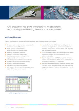 ORTEC Routing and Dispatch | PDF