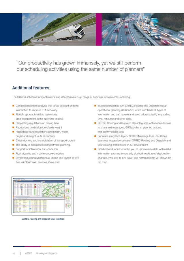 ORTEC Routing and Dispatch | PDF