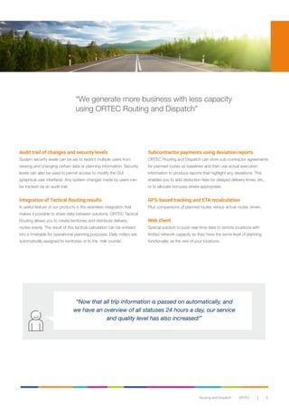 ORTEC Routing and Dispatch | PDF