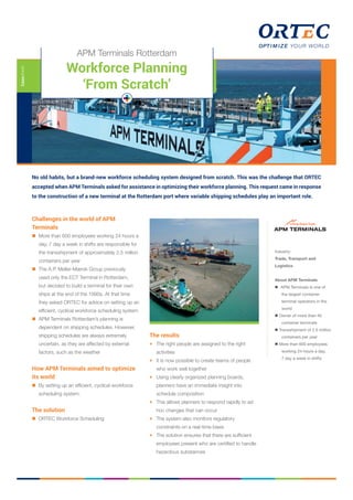 APM Terminals Rotterdam - Workforce planning with ORTEC | PDF