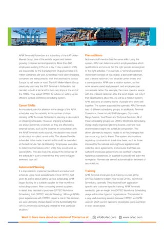 APM Terminals Rotterdam - Workforce planning with ORTEC | PDF