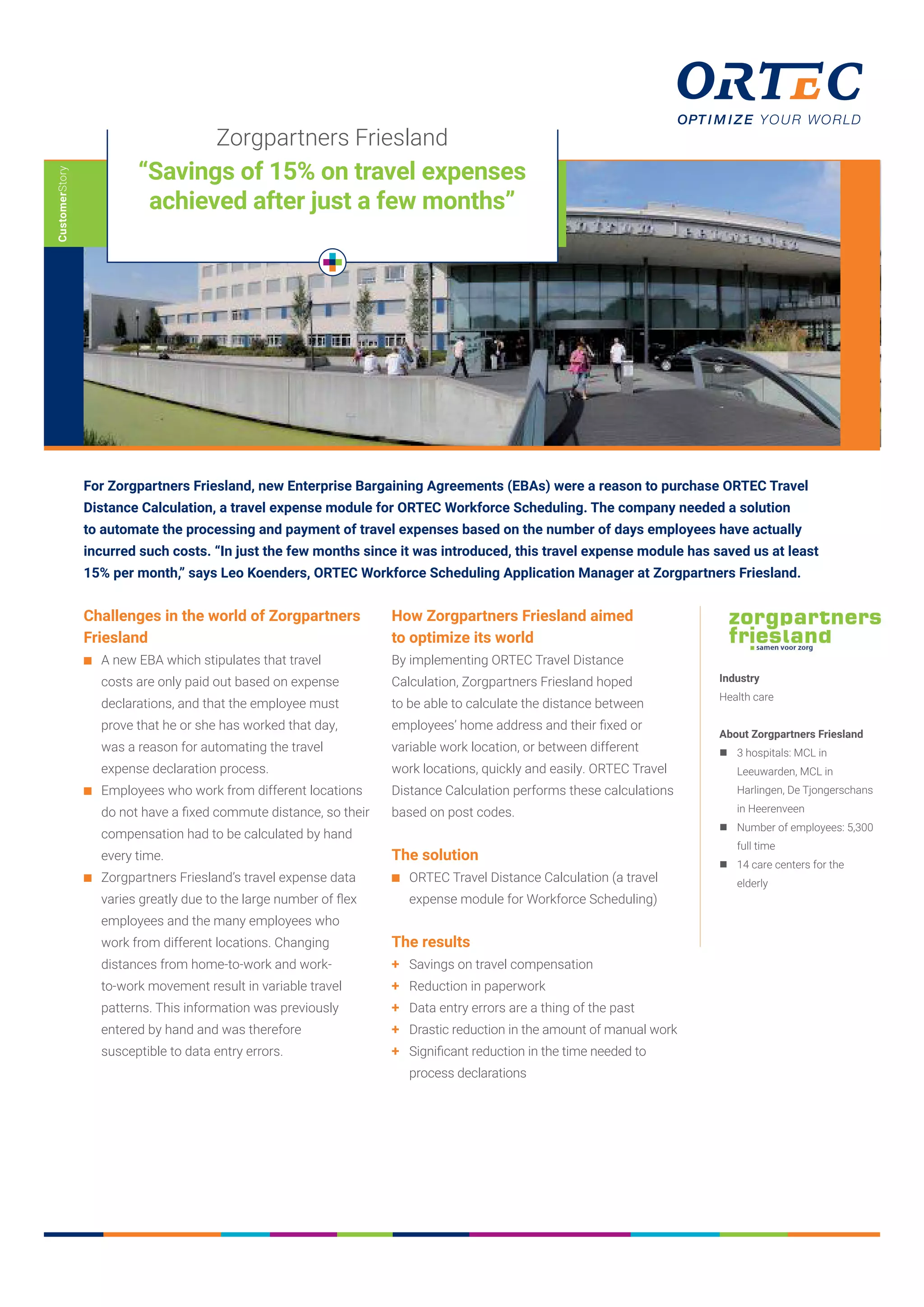 ORTEC Case Zorgpartners Friesland | PDF
