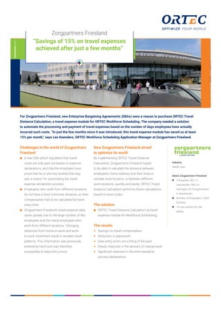ORTEC Case Zorgpartners Friesland | PDF