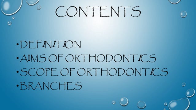 introduction to Orthodontics | PPTX | Dental Health | Diseases and ...