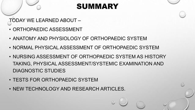 nursing assessment and systemic examination of orthopaedic system ...
