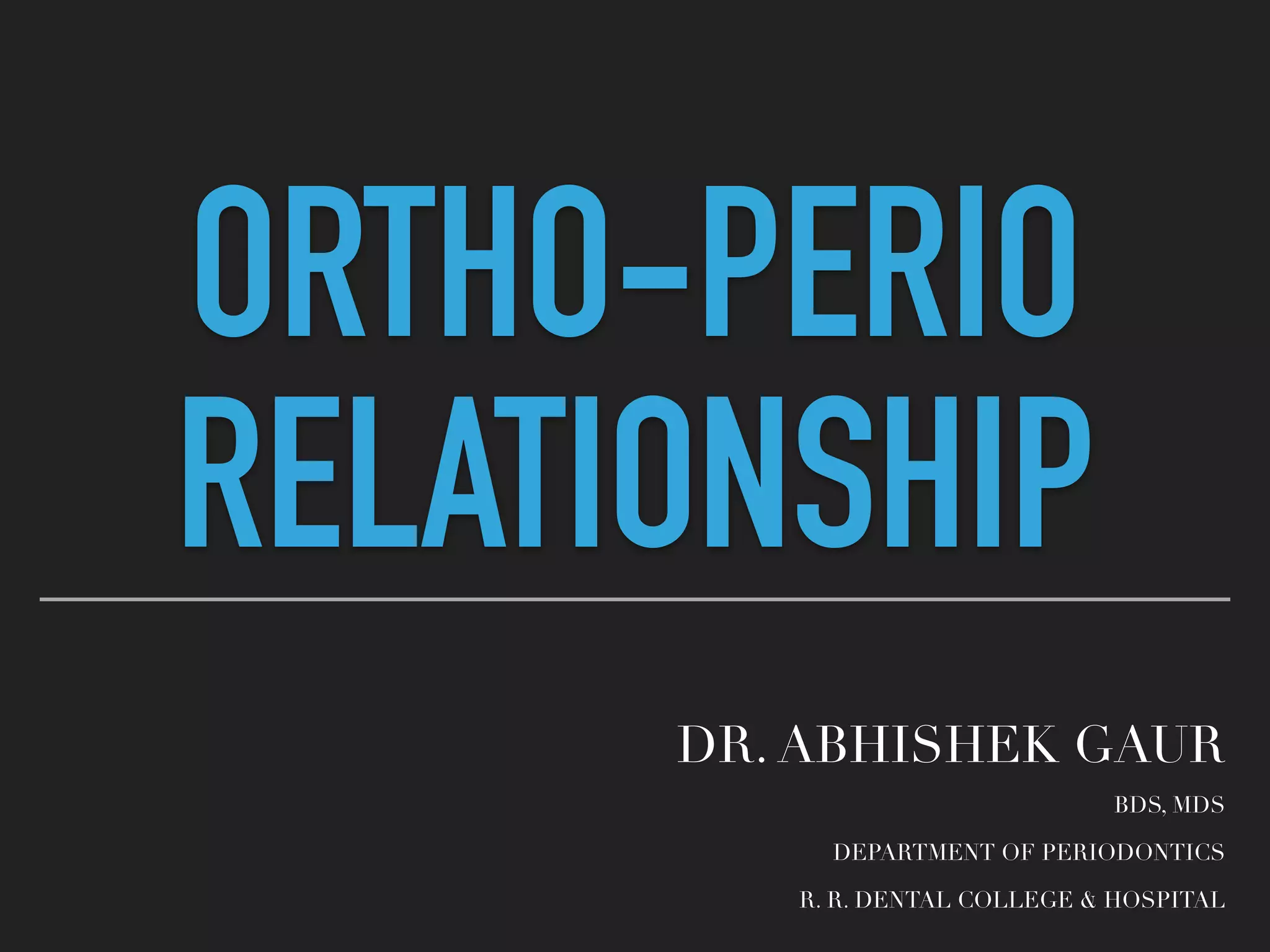 Ortho-Perio Relationship | PDF