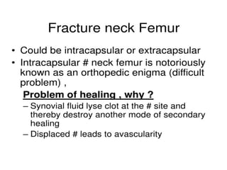 Fracture of the neck of the femur orthopedic | PPTX
