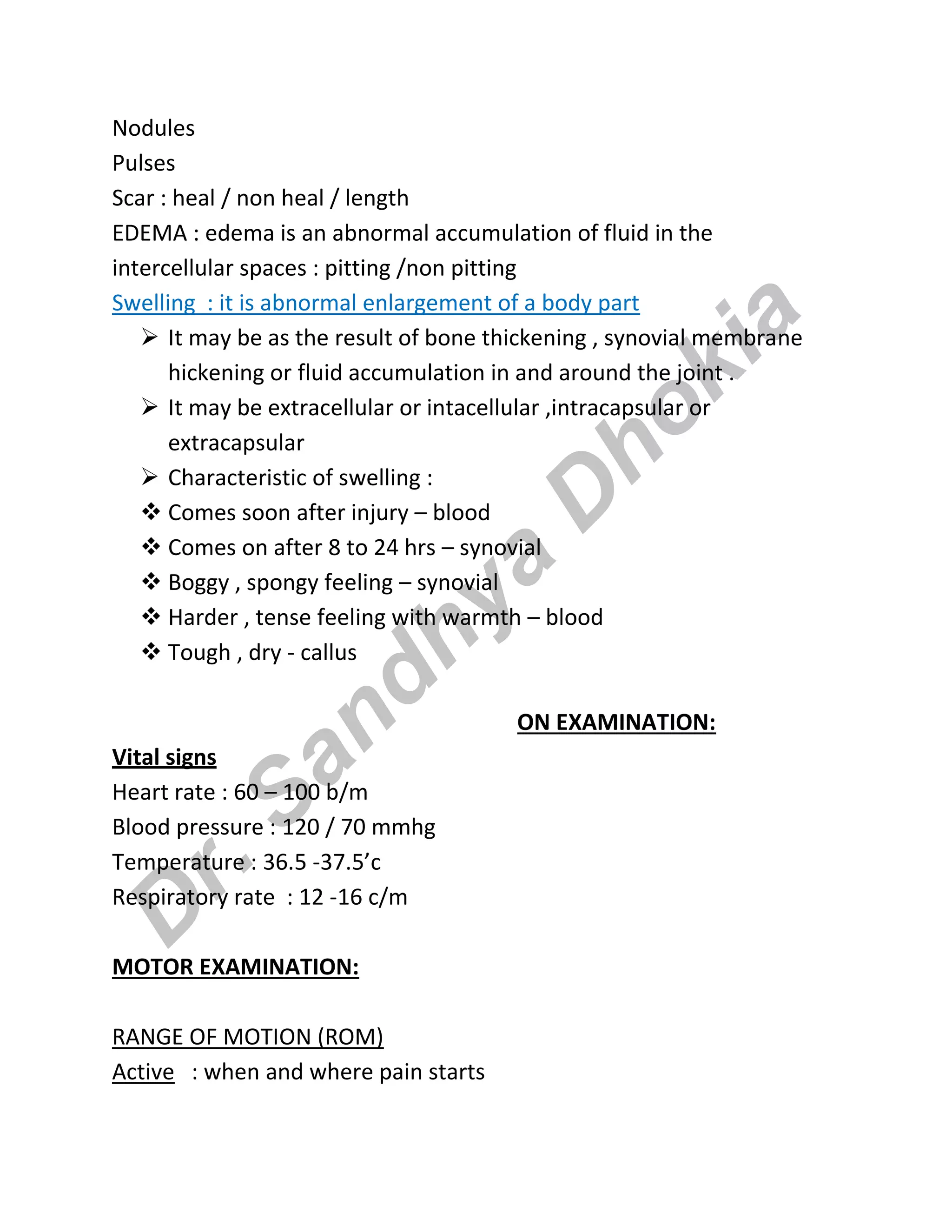 Ortho assessment for physiotherapist | PDF