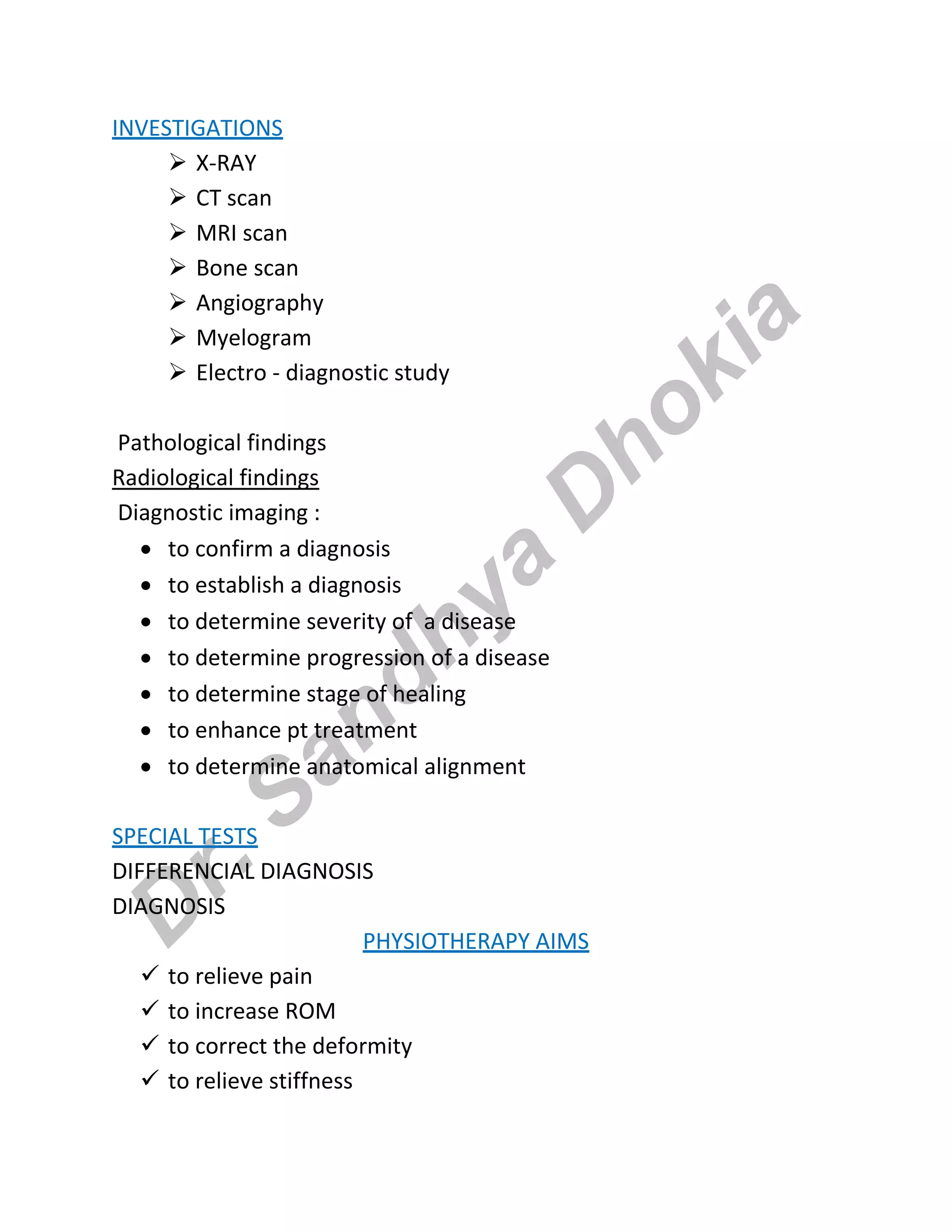 Ortho assessment for physiotherapist | PDF