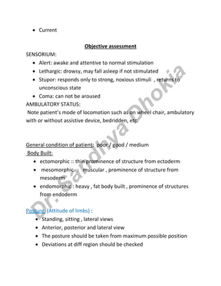 Ortho assessment for physiotherapist | PDF