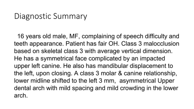 orthodontic case presentation | PPTX