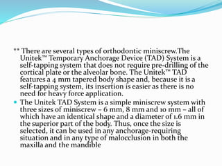 Orthodontic miniscrew ( TAD ) placement | PPTX