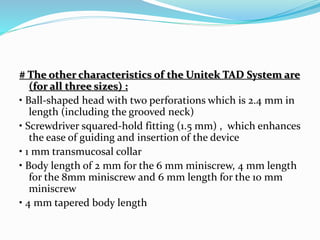 Orthodontic miniscrew ( TAD ) placement | PPTX