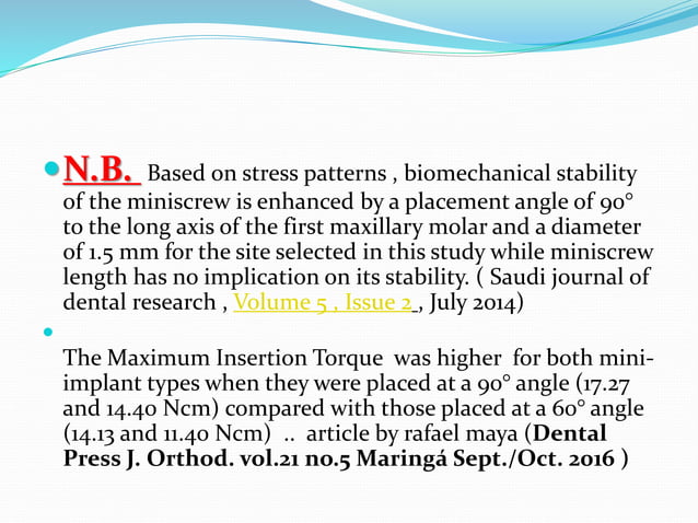 Orthodontic miniscrew ( TAD ) placement | PPTX