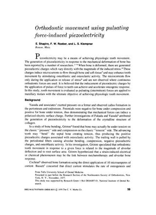 Orthodontic movement using pulsating force induced peizoelctricity | PDF