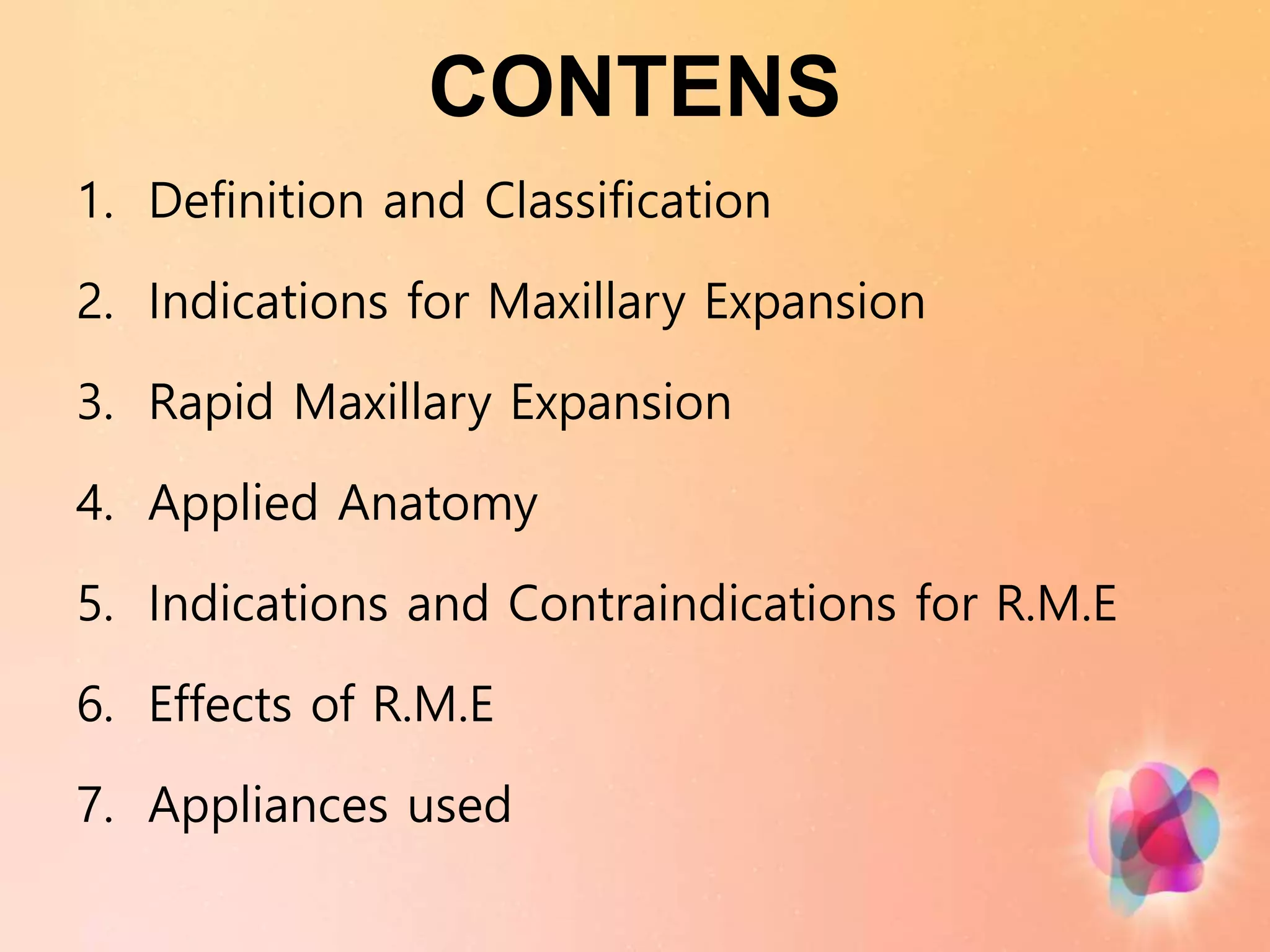 Introduction to maxillary arch expansion | PPTX