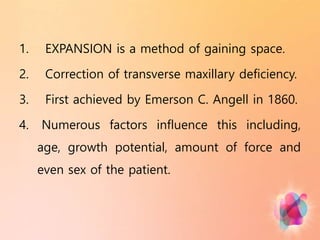 Introduction to maxillary arch expansion | PPTX