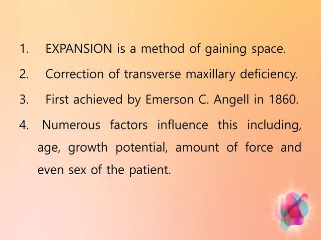Introduction to maxillary arch expansion | PPTX