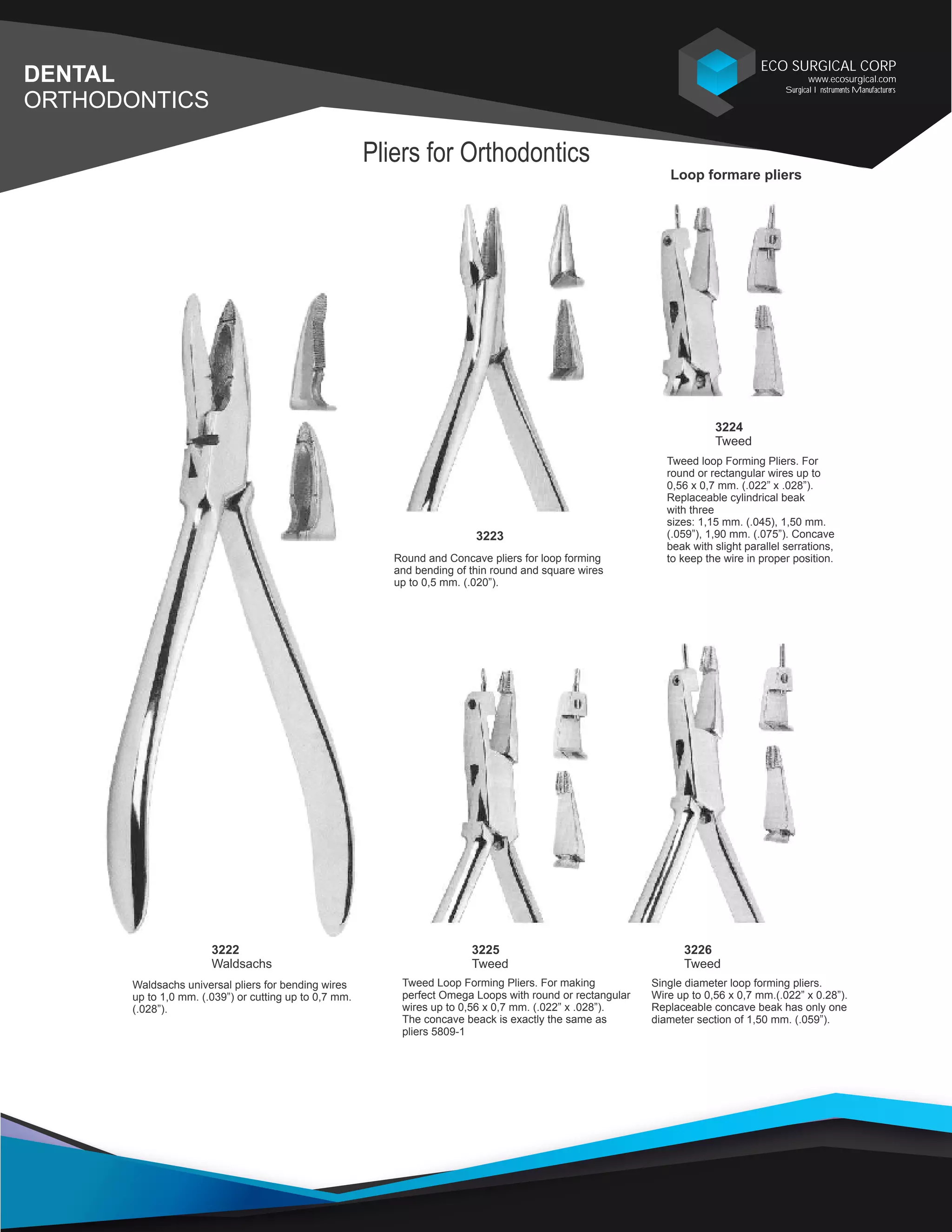 Orthodontics pliers & Rubber dam instruments | PDF