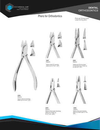 Orthodontics pliers & Rubber dam instruments | PDF