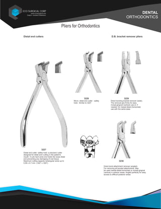 Orthodontics pliers & Rubber dam instruments | PDF
