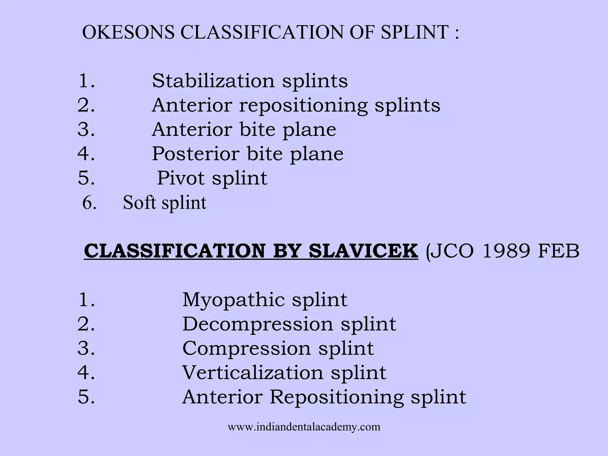 Orthodontic splints.. | PPT