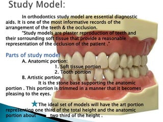 Orthodontic study model and model analysis | PPTX