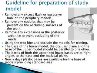 Orthodontic study model and model analysis | PPTX | Dental Health ...