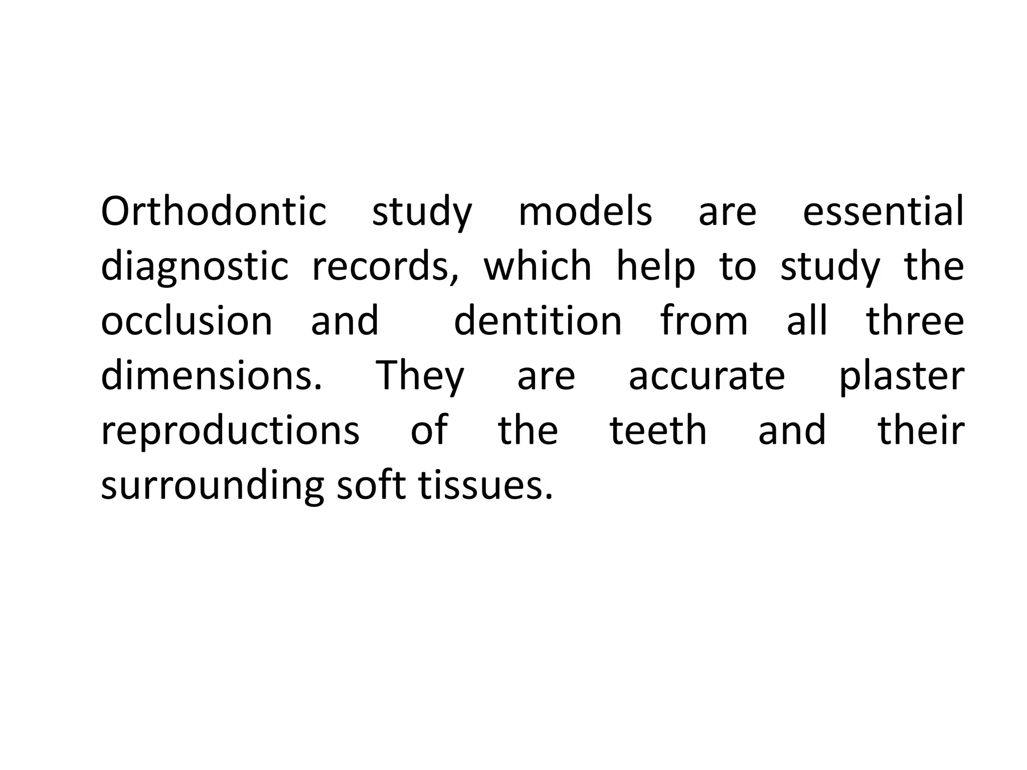 Orthodontic study models | PPT