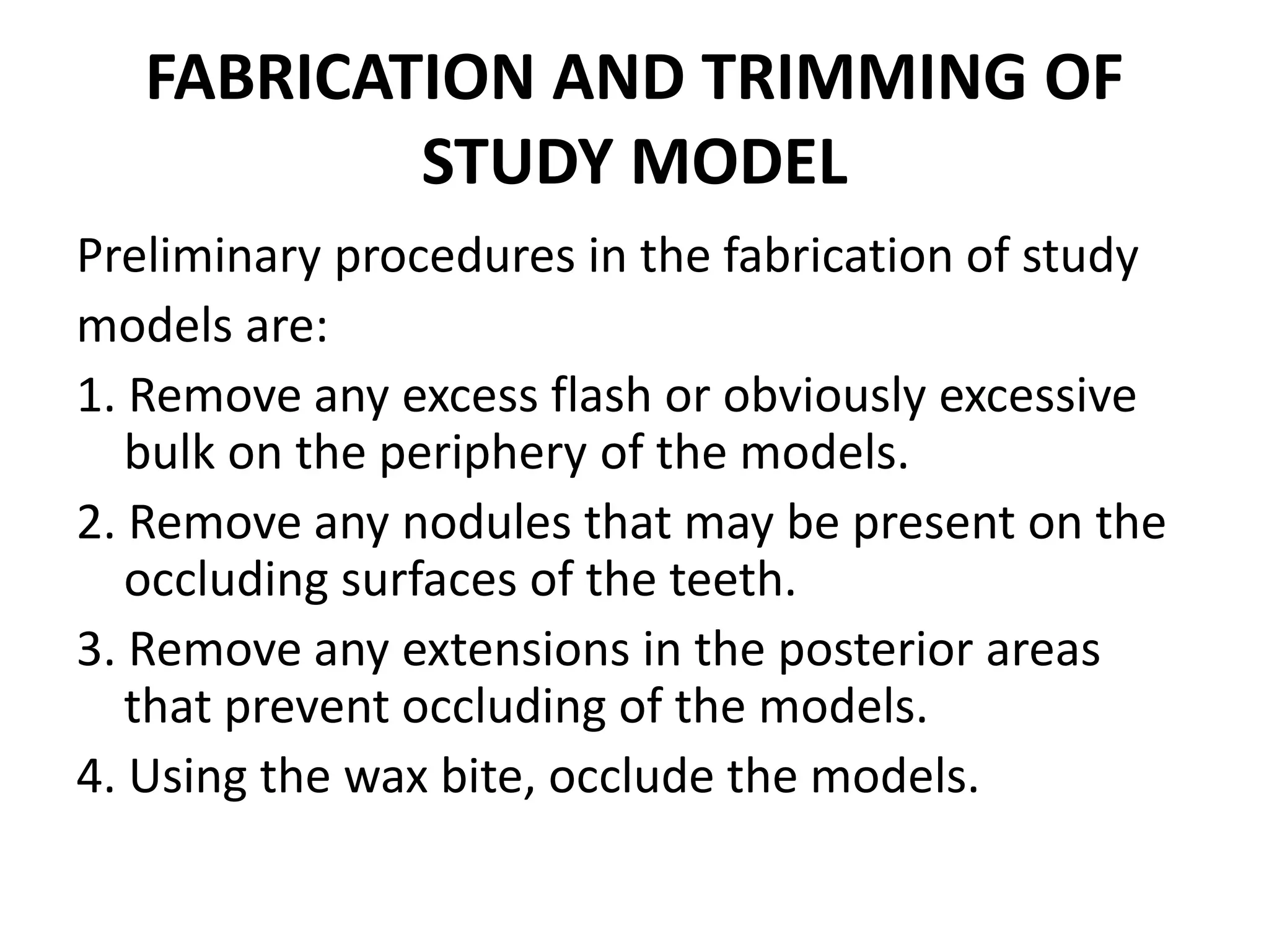 Orthodontic study models | PPT