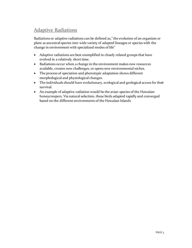 Orthogenesis, Allometry & Adaptive Radiations | DOCX | Biological ...