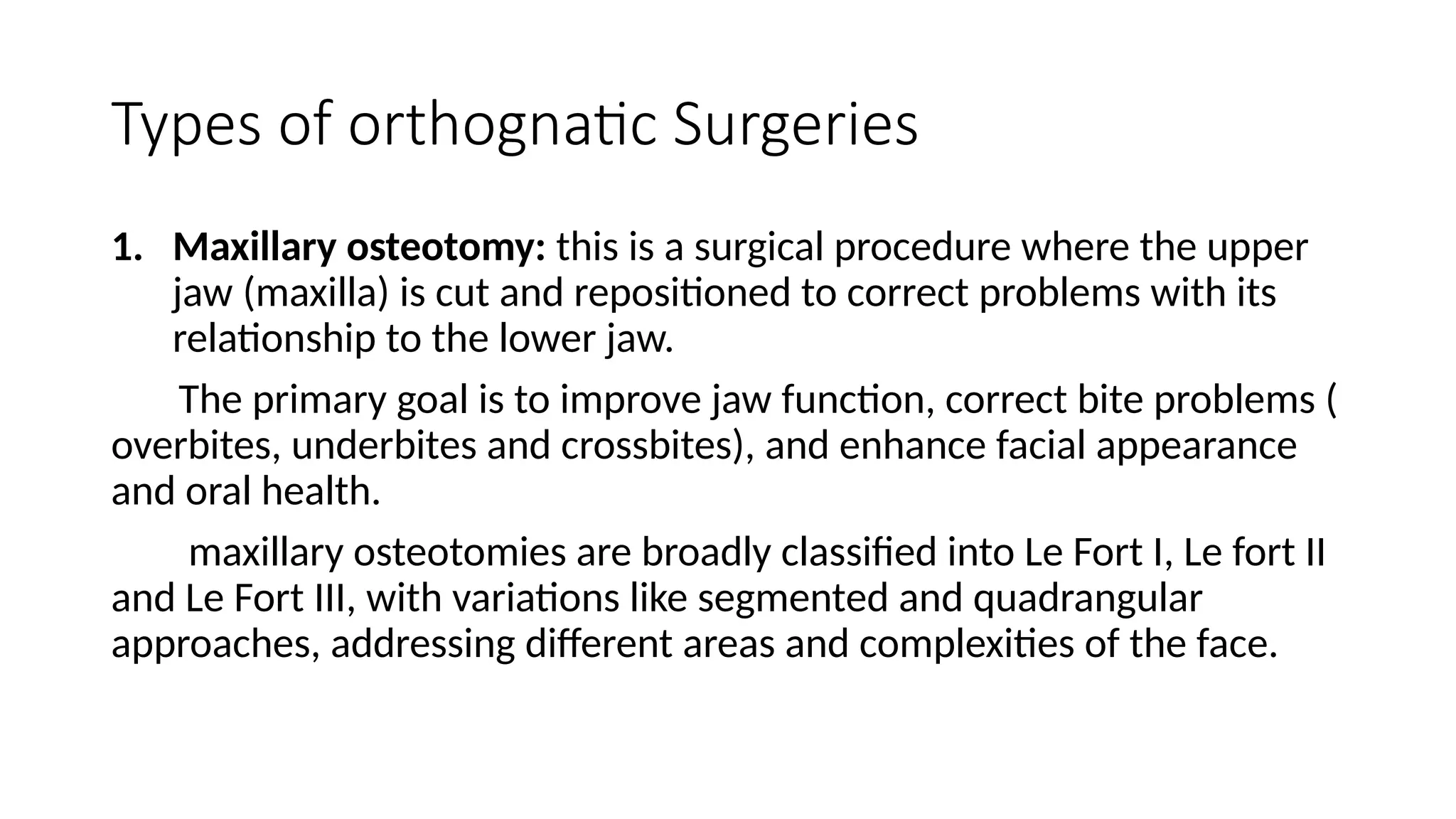 orthognathic surgery principles and indications | PPTX