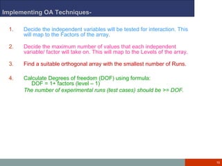 Orthogonal array approach a case study | PPT | Computing | Technology & Computing