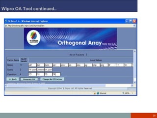 Orthogonal array approach a case study | PPT | Computing | Technology ...