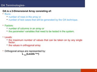 Orthogonal array approach a case study | PPT | Computing | Technology & Computing