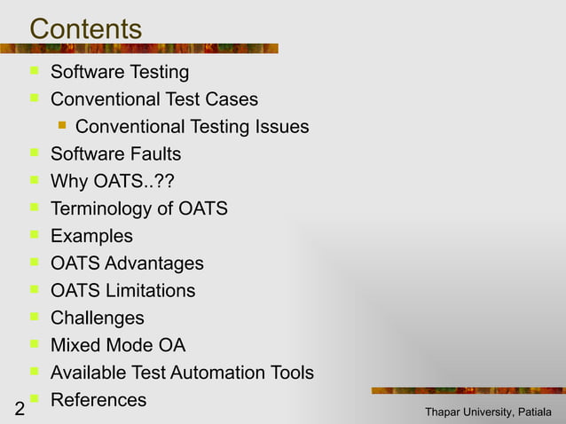 Orthogonal Array Testing Ppt