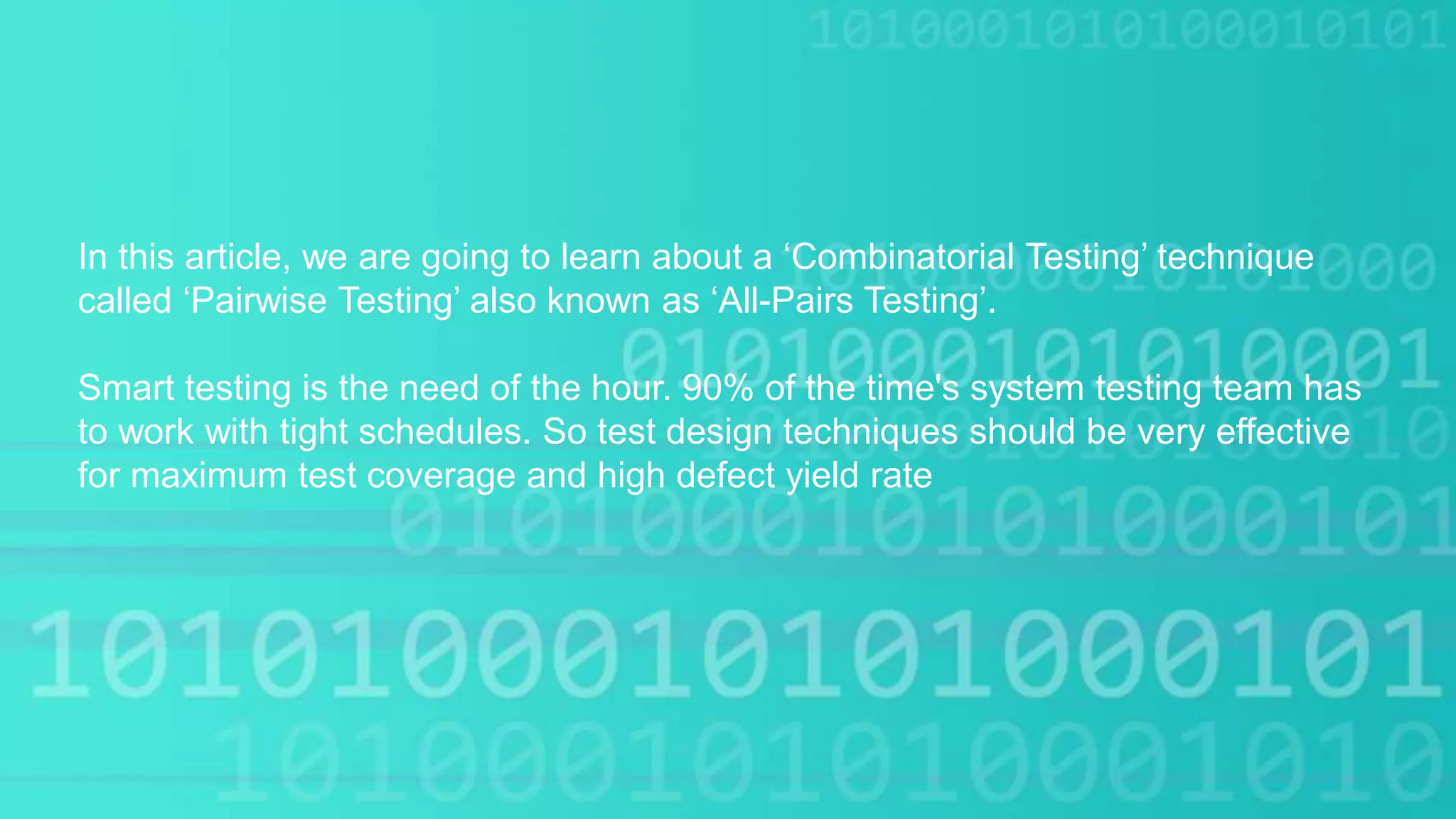 Orthogonal Array Testing | PPT Orthogonal Array Testing | PPT