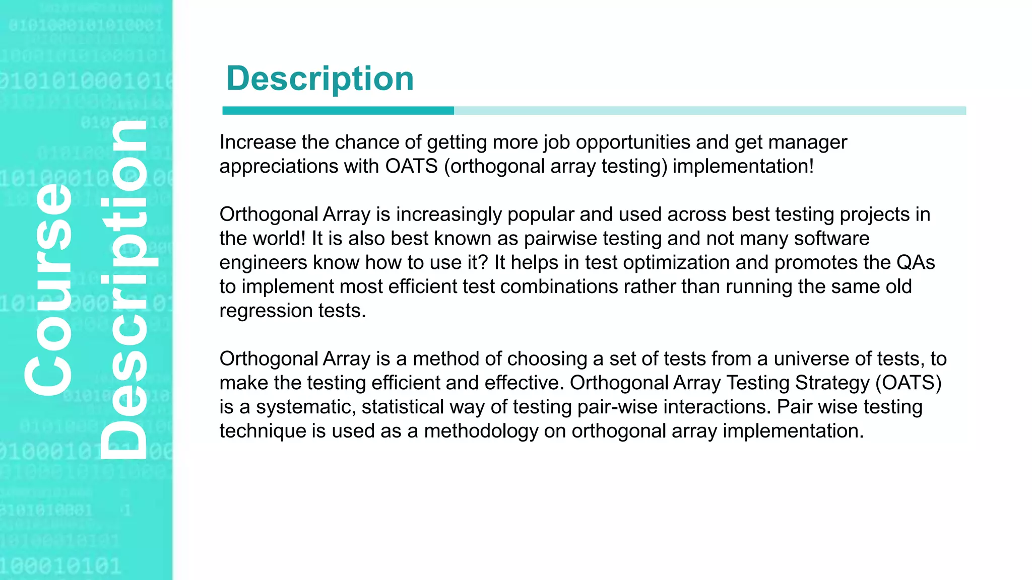 Orthogonal Array Testing Ppt