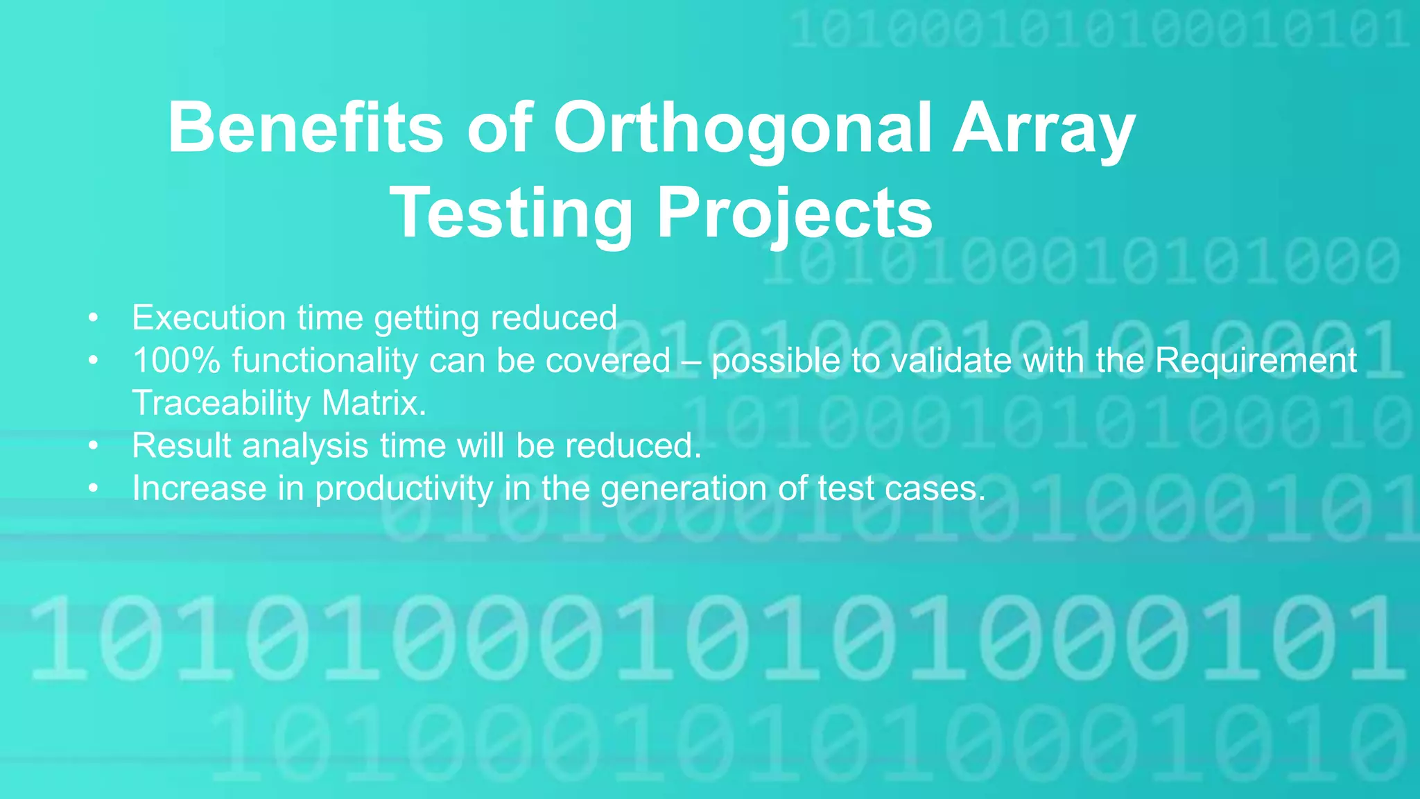 Orthogonal Array Testing | PPT Orthogonal Array Testing | PPT