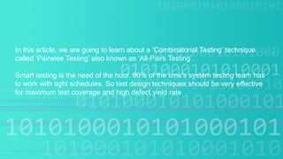 Orthogonal Array Testing | PPT