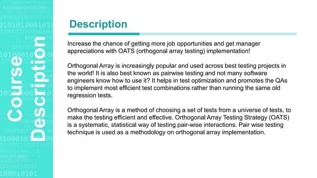 Orthogonal Array Testing Pptx Technology And Computing