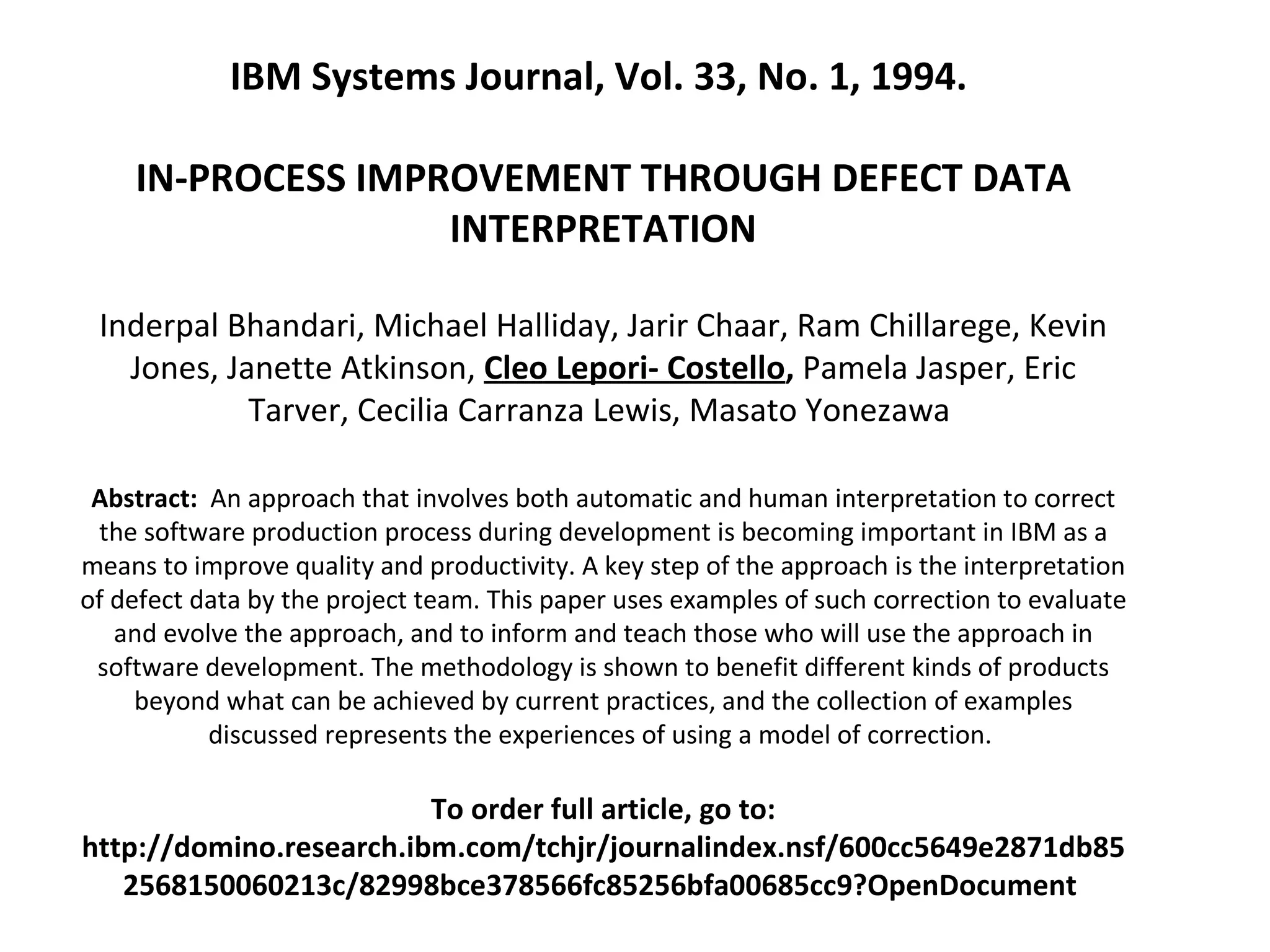 Orthogonal Defect Classification Ppt