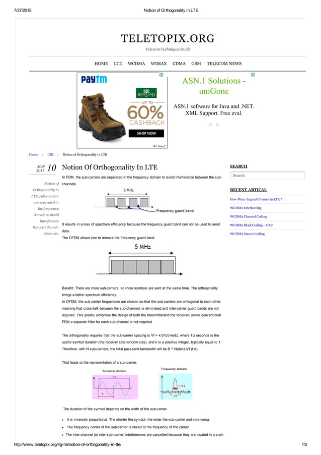 Orthogonality in lte | PDF