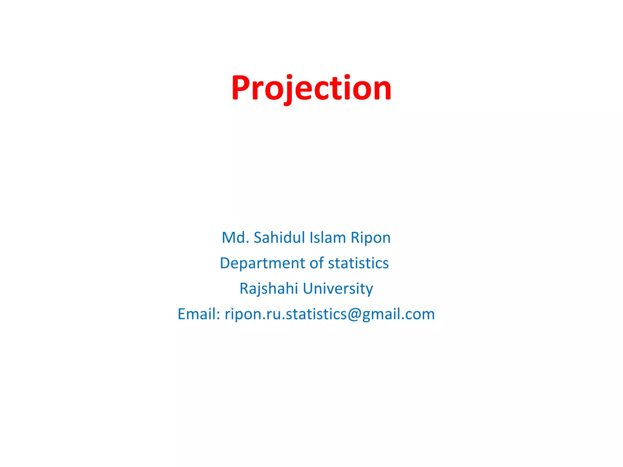 Orthogonal porjection in statistics | PPT