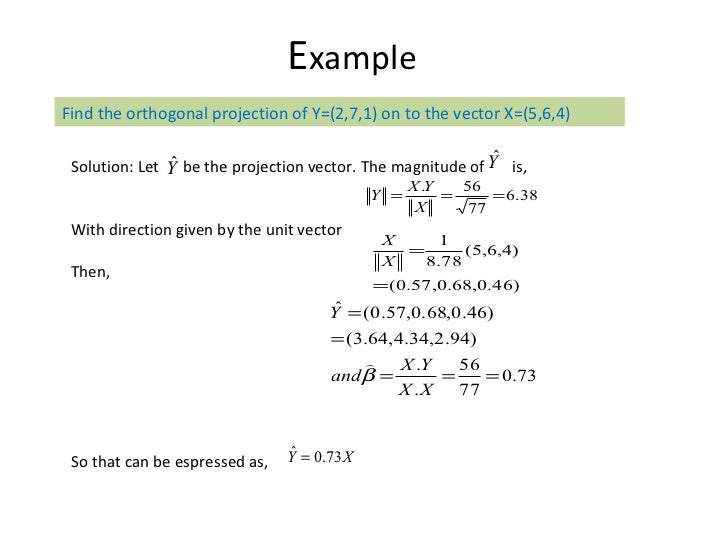 Orthogonal Vector Projection Formula